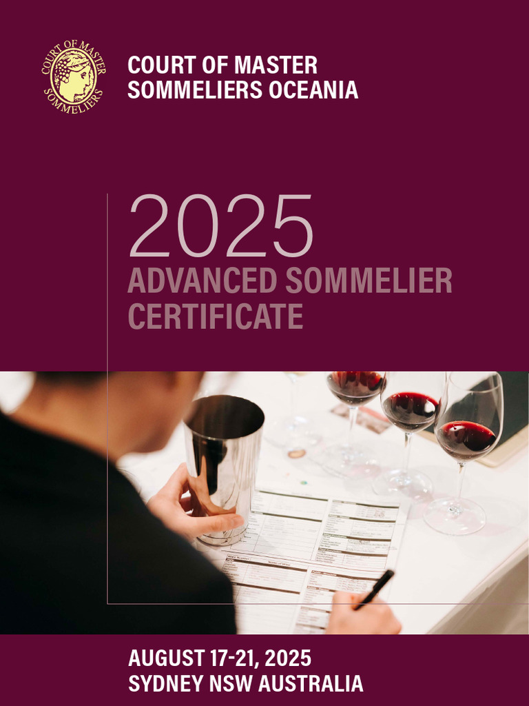 CMS Oceania Advanced Sommelier Certificate Prospectus 2025 | PDF | Wine