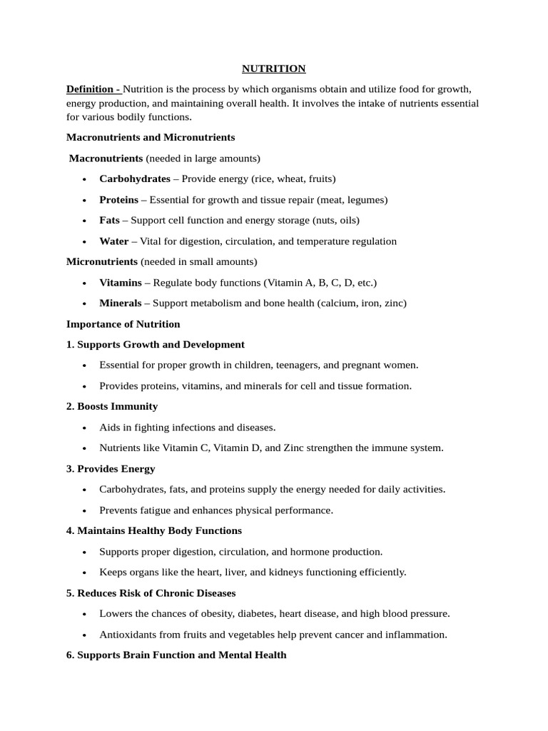 Nutrition Notes | PDF | Calorie | Food Energy