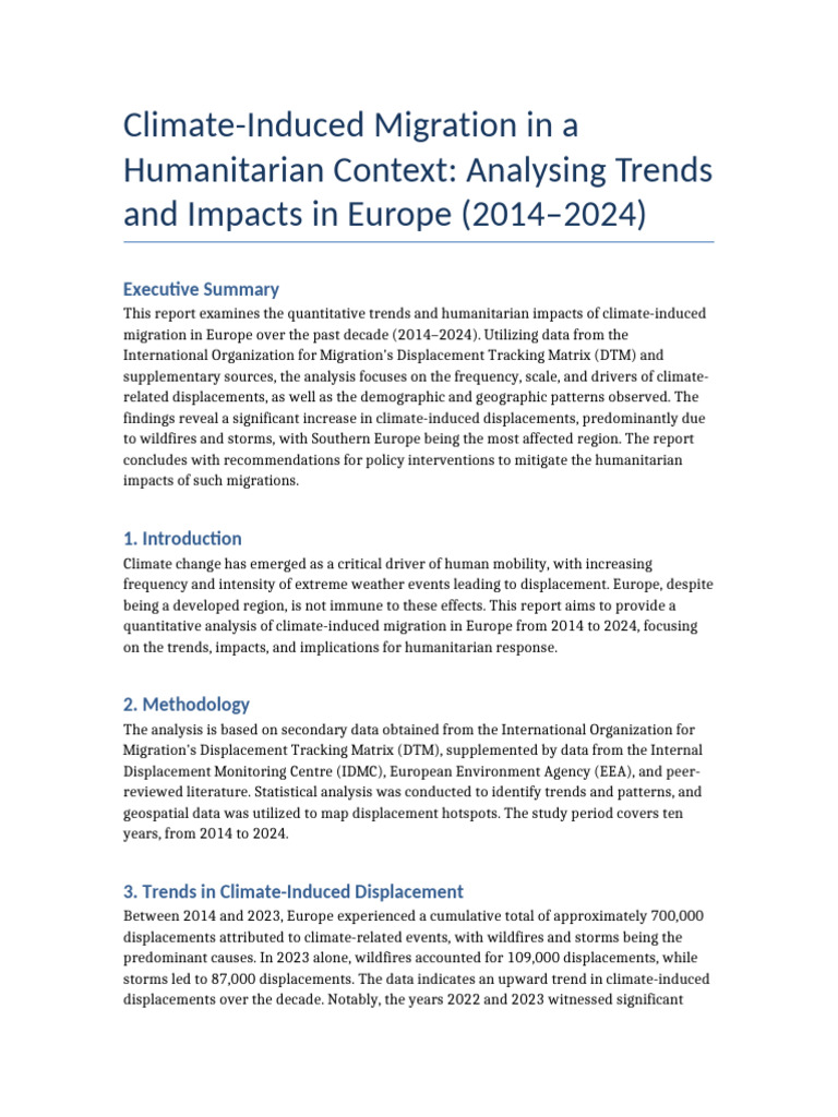 Climate Induced Migration Report Europe (1) | PDF | Environmental ...