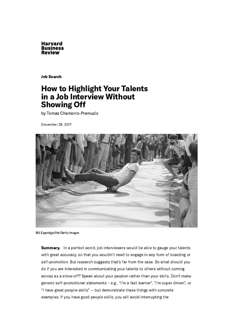 How To Highlight Your Talents in A Job Interview Without Showing Off ...