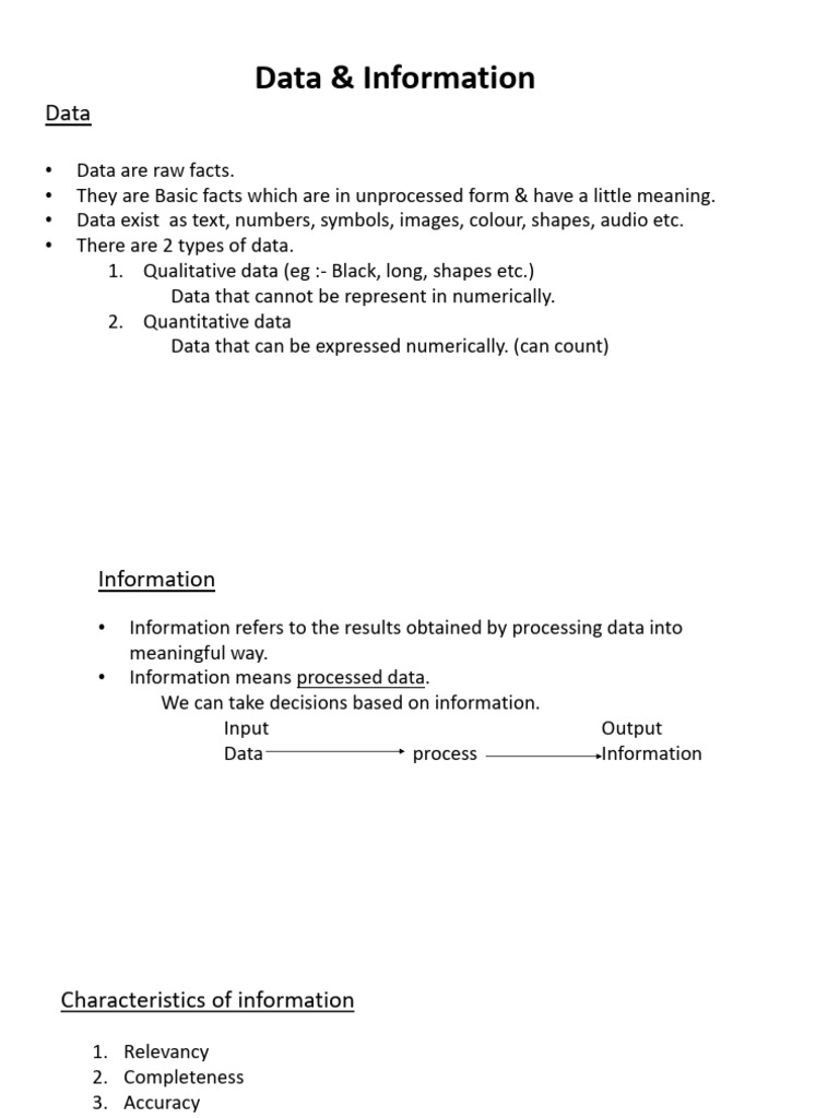 g10 Unit 1 Datan Info Tute Eng | PDF | Data | Information