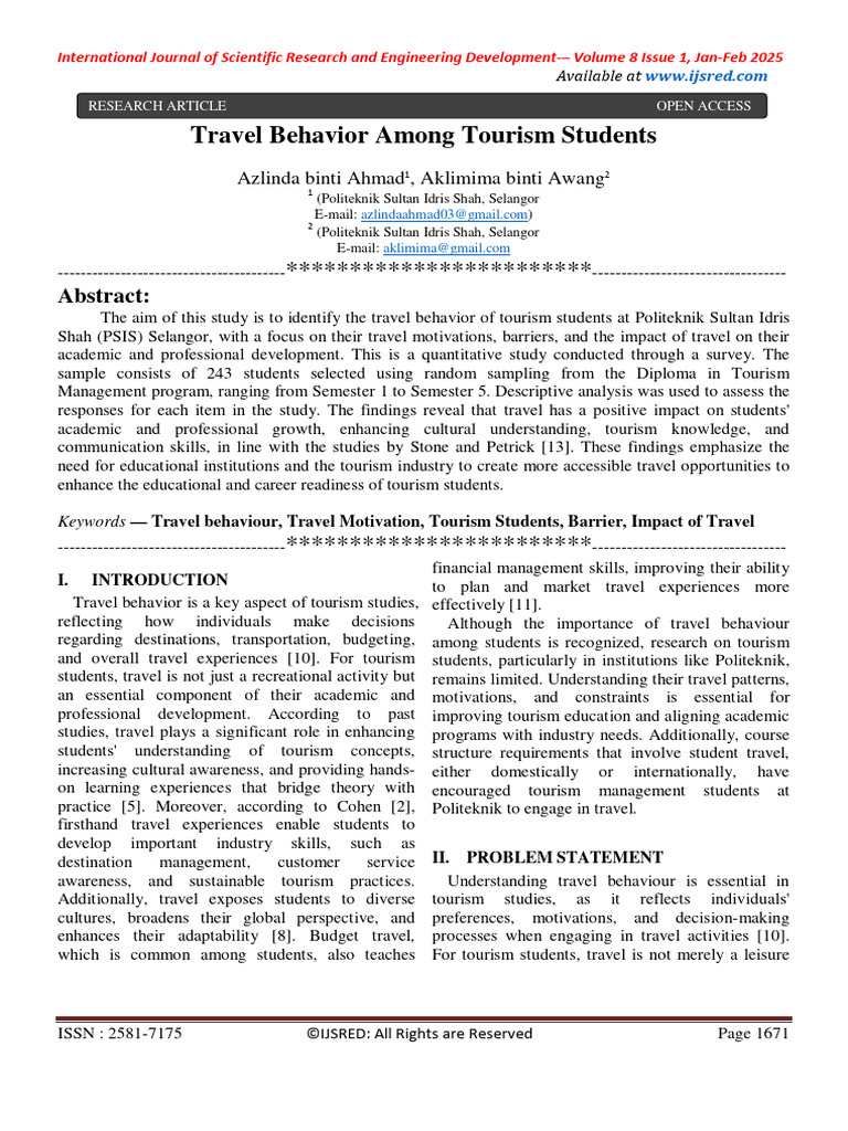Azlinda | PDF | Tourism | Motivation