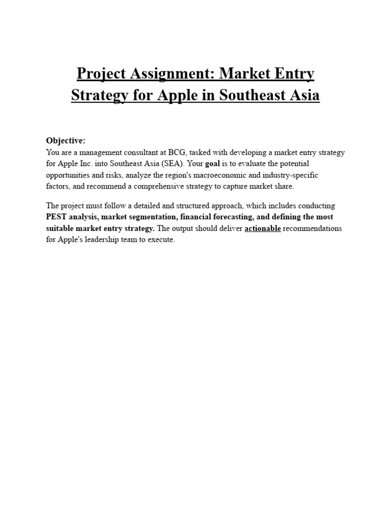 Project 2_ Entry Strategy for Apple in Southeast Asia | PDF | Market ...