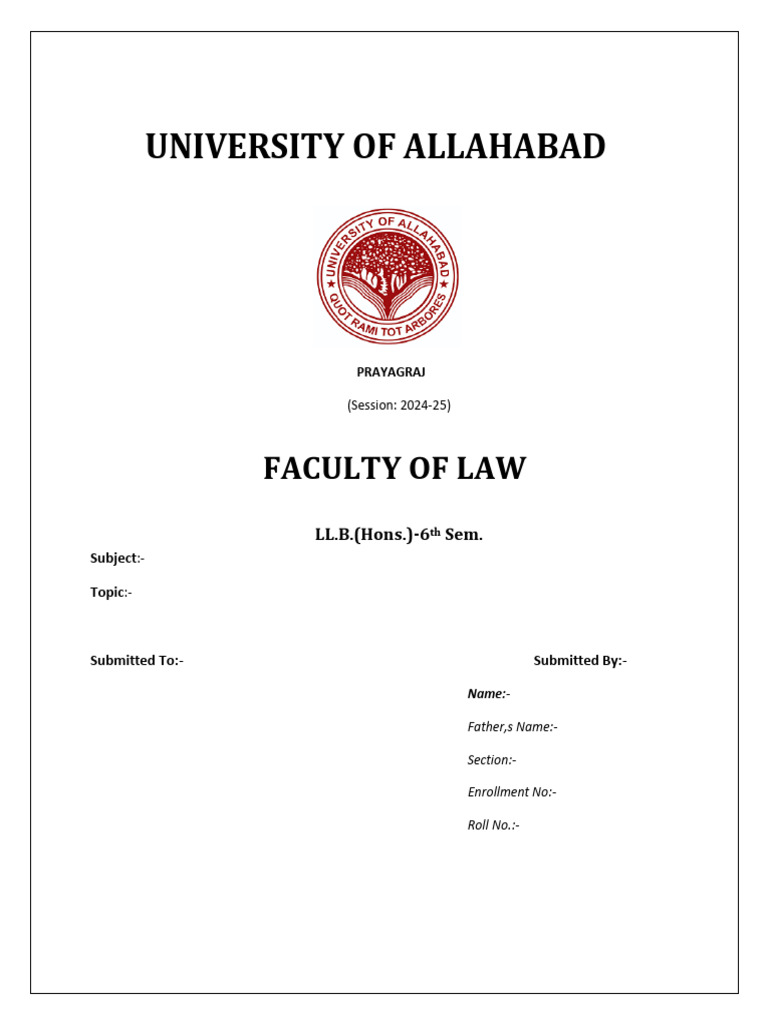 Cover Page 6th Sem. | PDF
