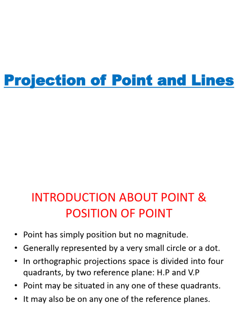 Projection of Point and Lines | PDF | Mathematical Concepts | Geometric ...