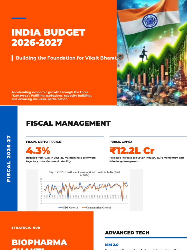 India Budget 2026-2027 Key Highlights & Economic Vision | PDF | Taxes ...