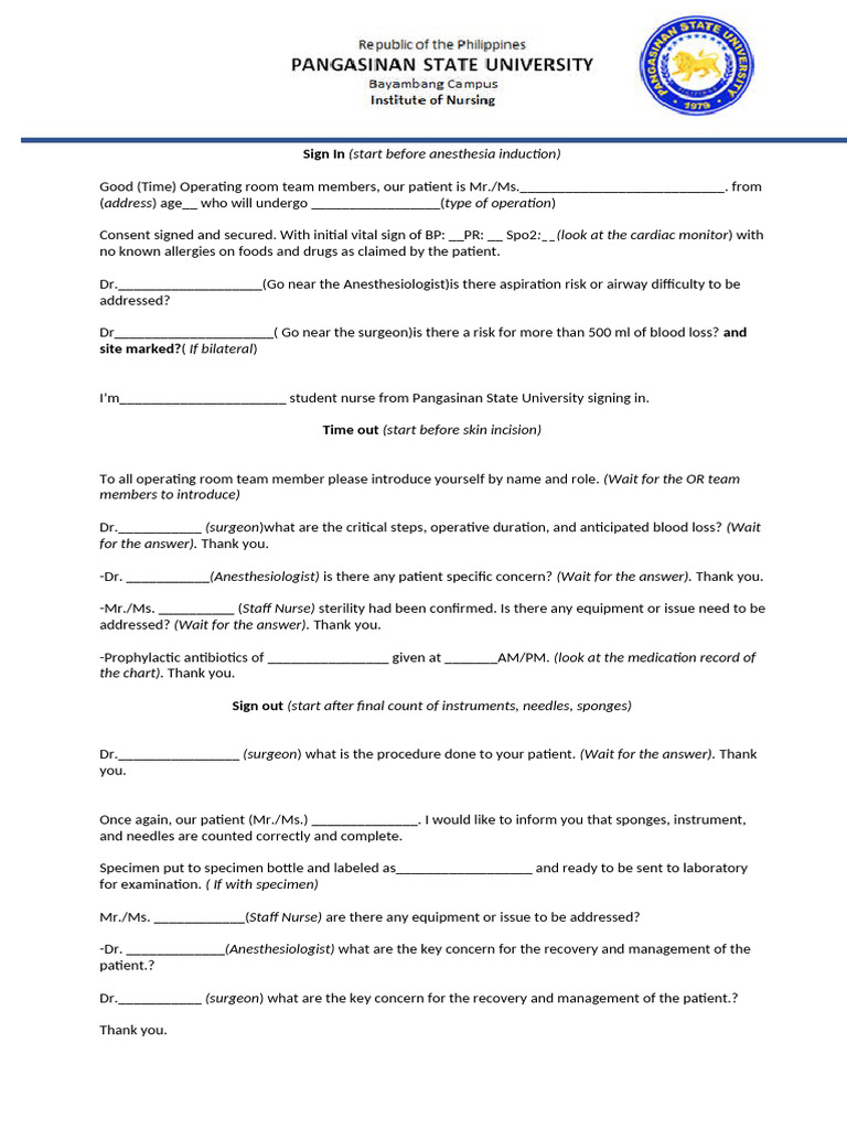 WHO Checklist | PDF