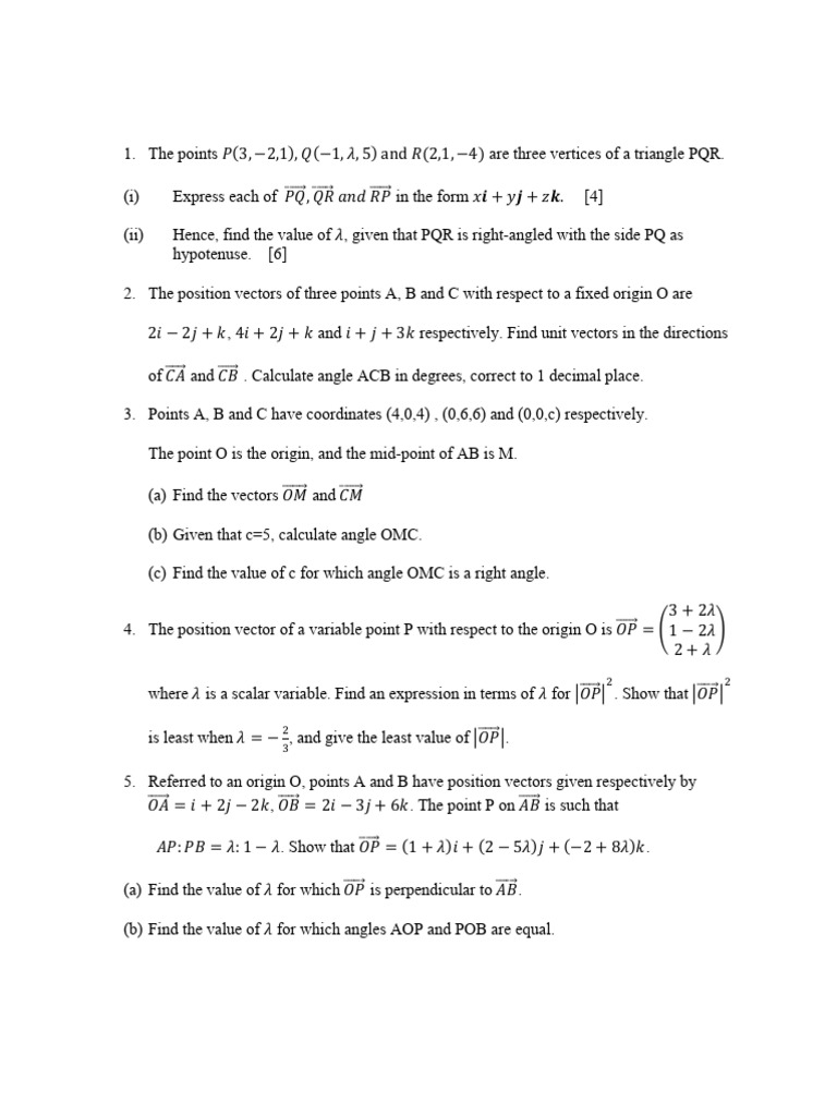 2024 Vectors Unit 1 Basic | PDF | Cartesian Coordinate System ...