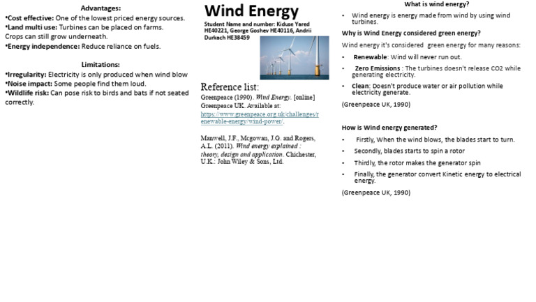 Wind Energy Presentation | PDF | Wind Power | Wind Turbine