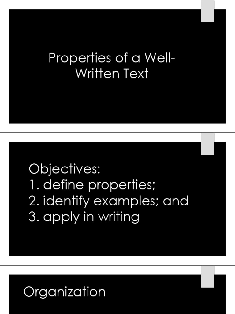 Properties of A Well Written Text | PDF | Punctuation | Sentence ...