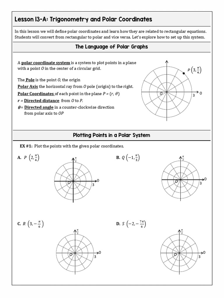 3.13-Trigonometry and Polar Coordinates | PDF | Coordinate System ...