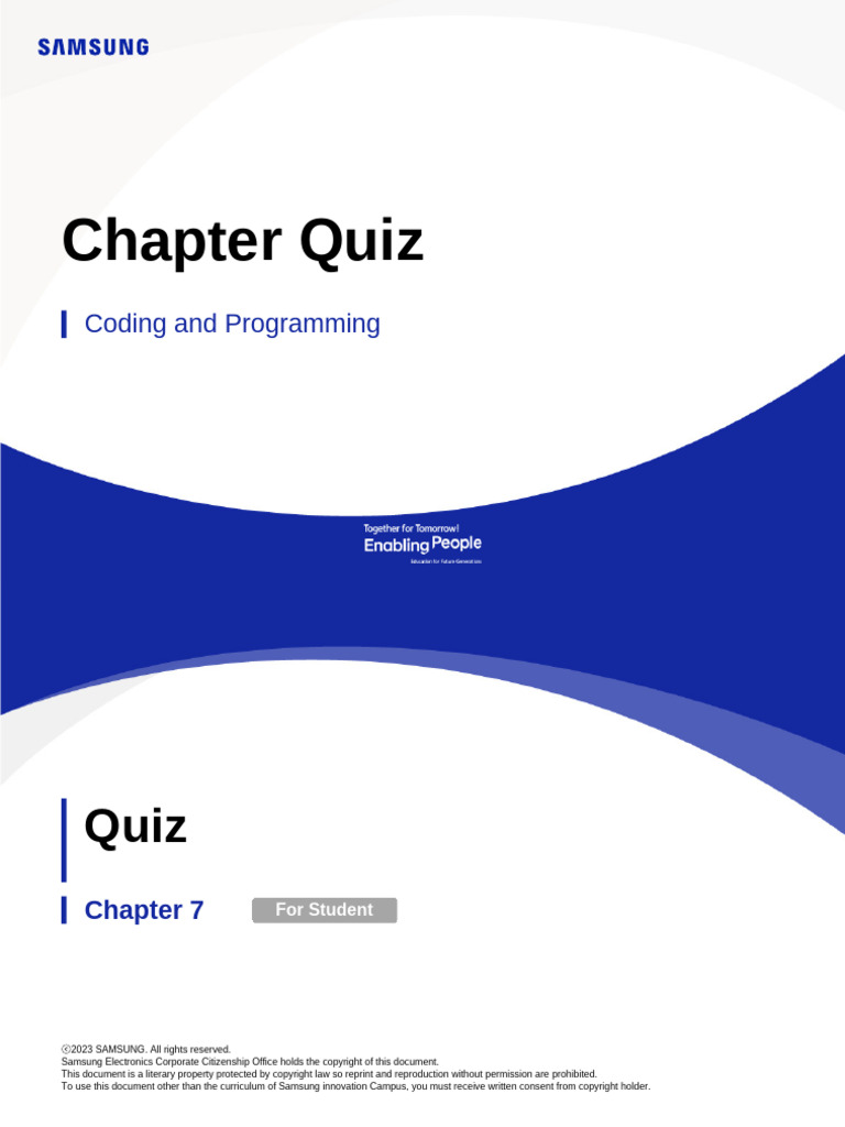 SIC C&P Chapter 7 Quiz Rev2.0 | PDF