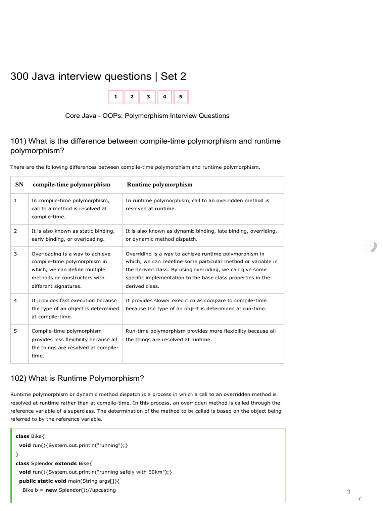 300 Java Interview Questions - Set 2 | PDF | Method (Computer ...