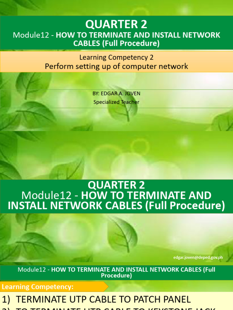 Module12 Q2 2.E How To Punch Down Network Cables To Patch Panel Kestone ...