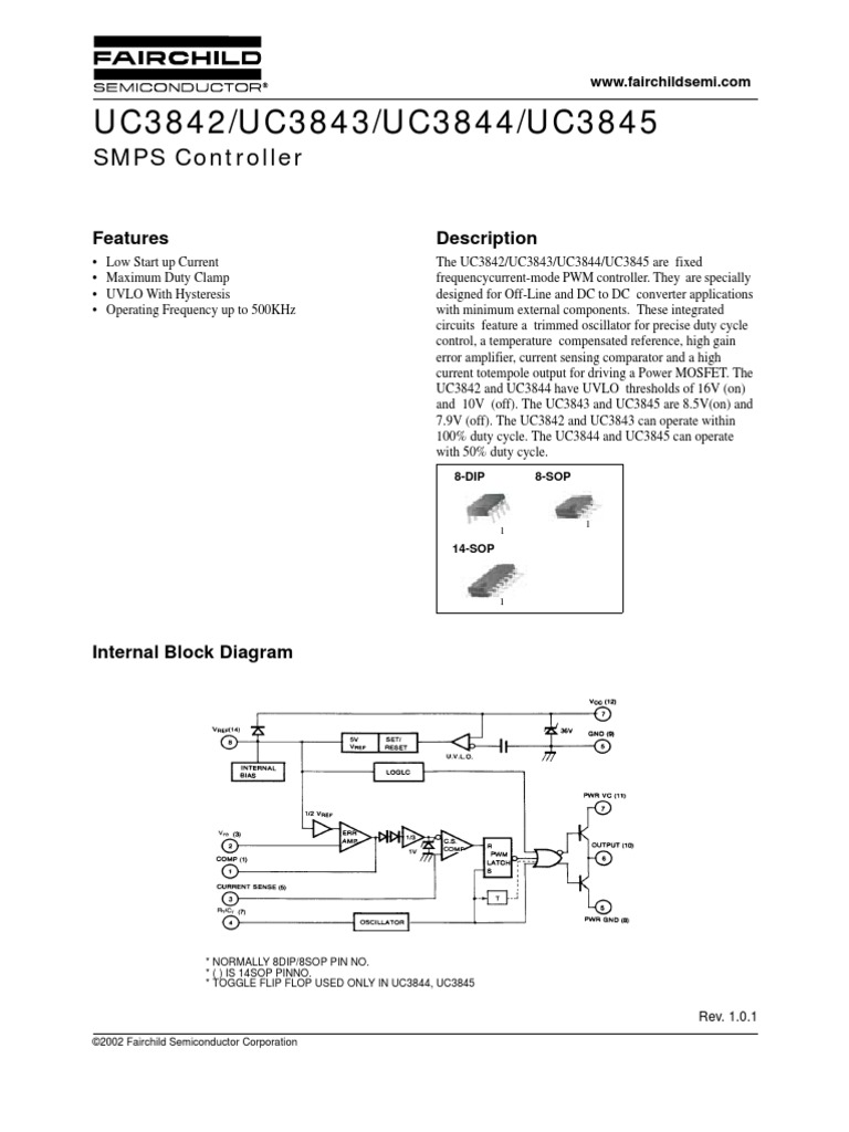 UC3843 Datasheet | PDF | Electronic Oscillator | Amplifier