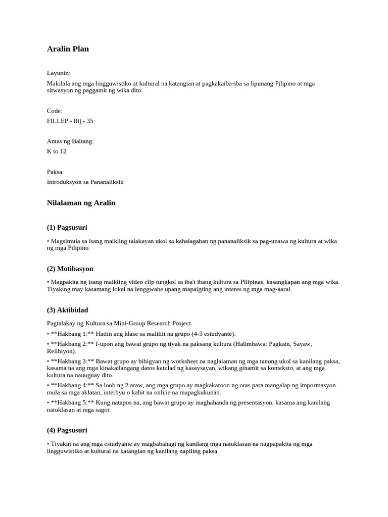 Lesson Planner PH (4as) 1769681576791 | PDF