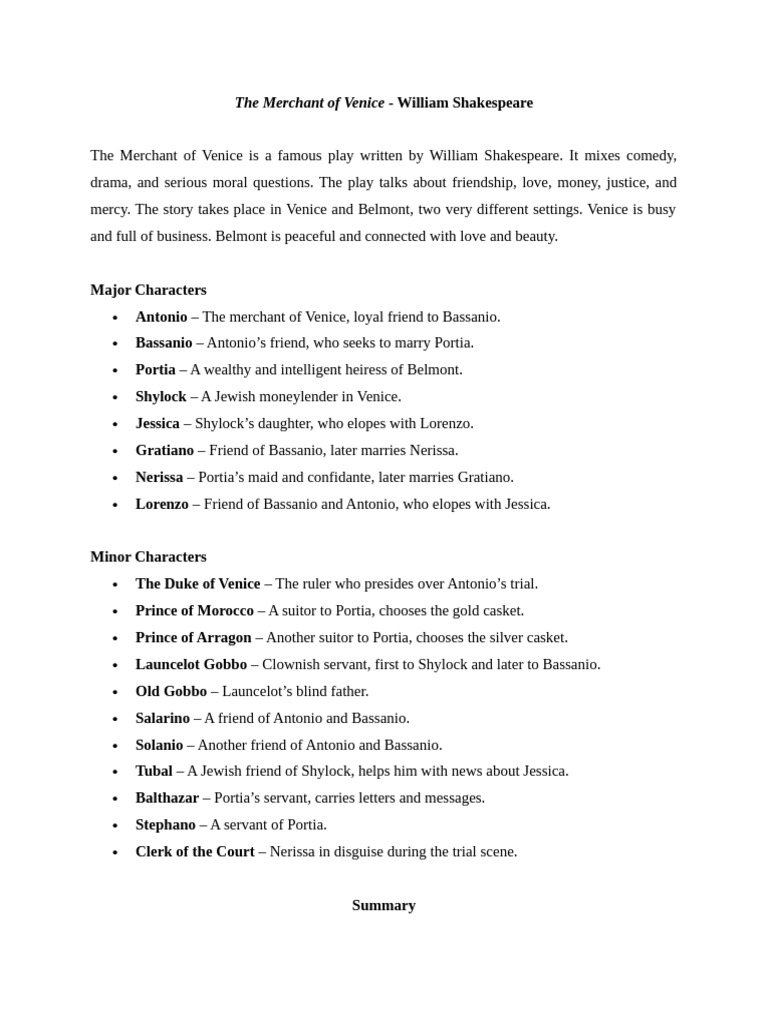 The Merchant of Venice Notes | PDF | The Merchant Of Venice | Shylock