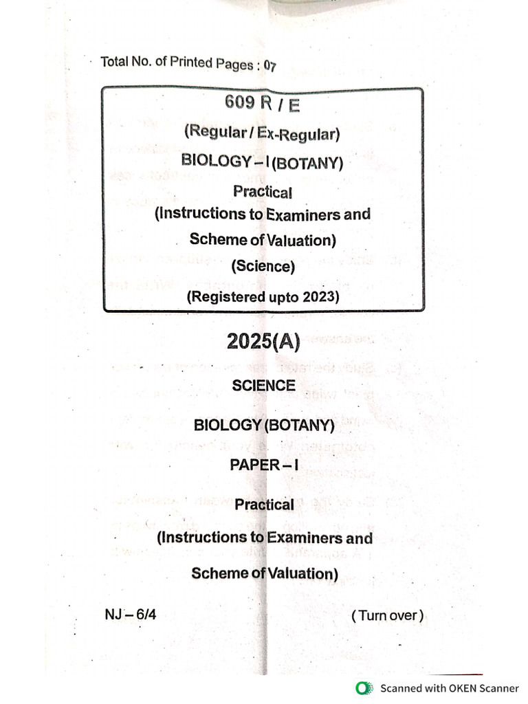 Botany Practical Question | PDF