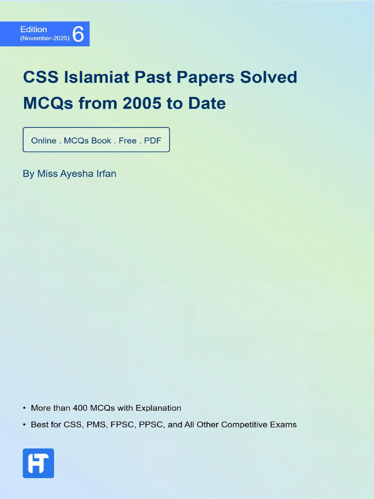 CSS Islamiat Past Papers Solved MCQs From 2005 To Date | PDF | Prophets ...