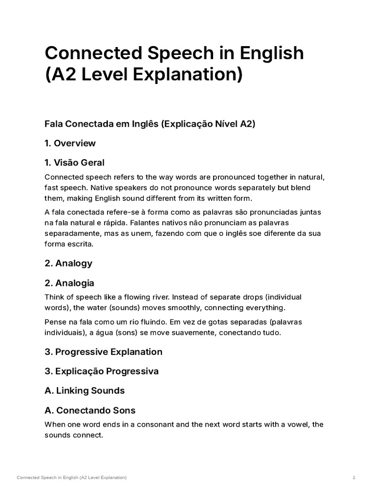 Connected_Speech_in_English(A2_Level_Explanation) | PDF | Fonética ...