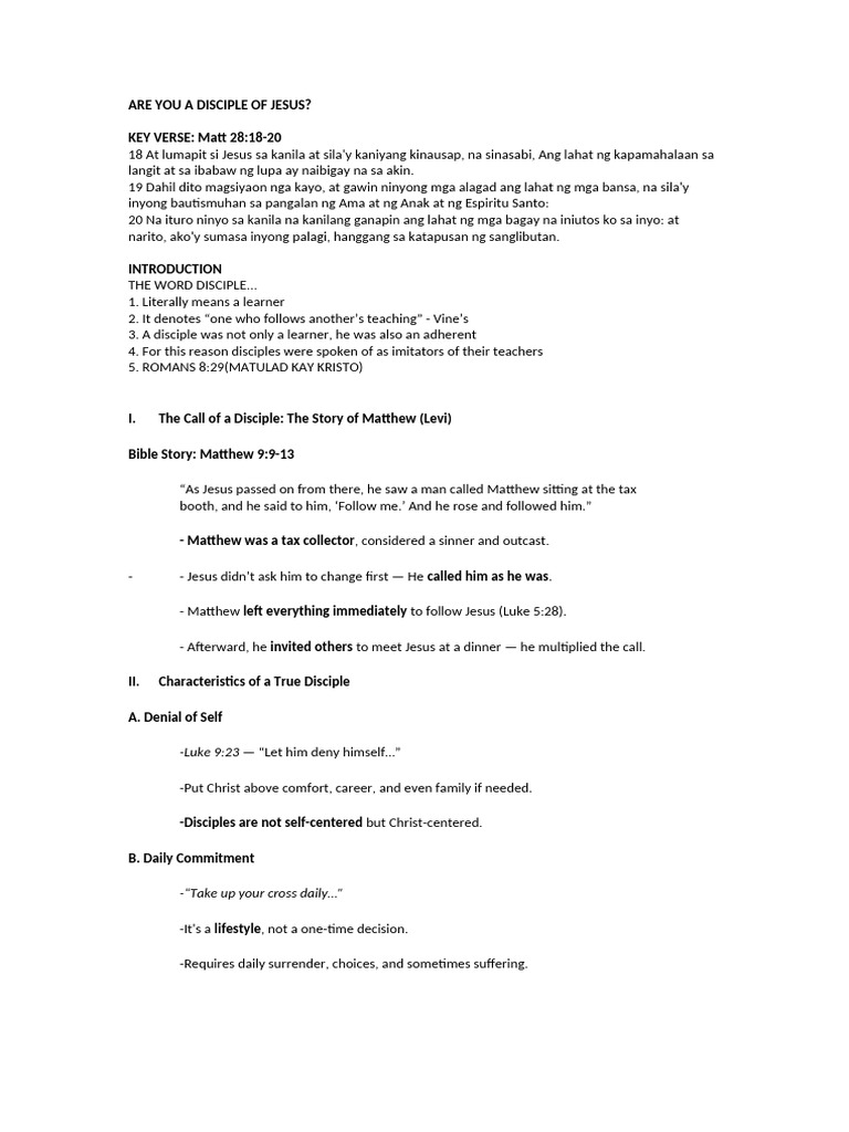 Are You A Disciple of Jesus | PDF | Disciple (Christianity) | Jesus
