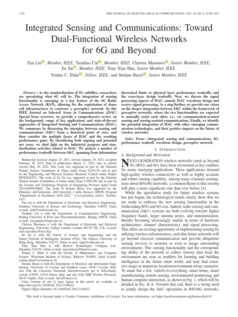 Integrated Sensing and Communications Toward Dual-Functional Wireless ...