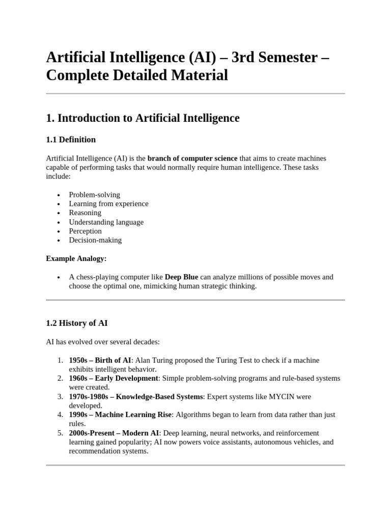Artificial Intelligence Notes | PDF | Artificial Intelligence ...