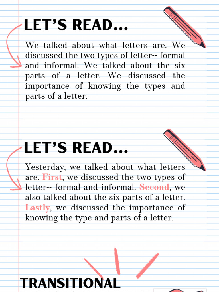Transitional Devices for Letter Writing (1) | PDF | Phrase | Cognitive ...