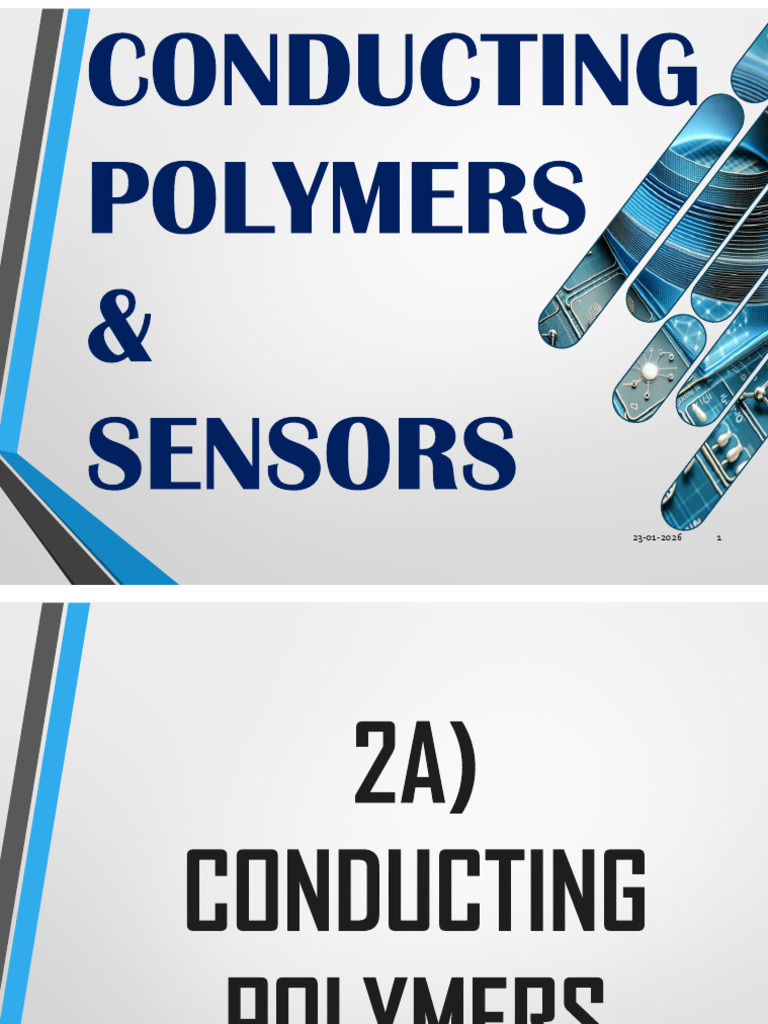 Notes Conducting Polymers | PDF | Sensor | Liquefied Petroleum Gas