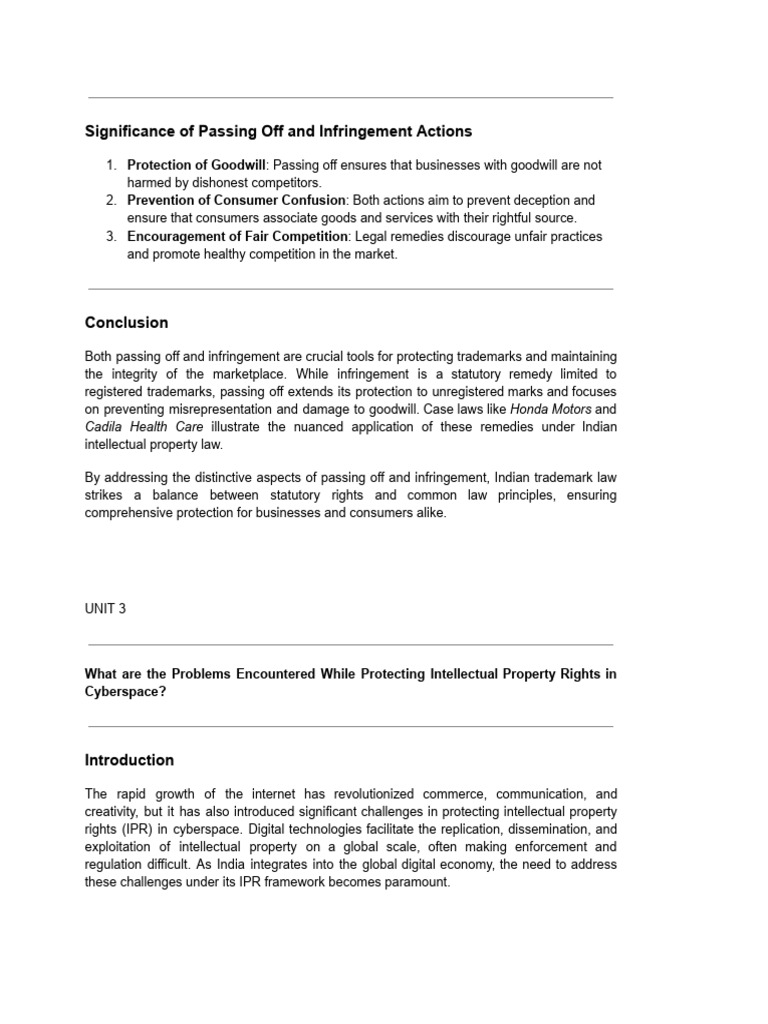 UNIT 3 IPR | PDF | Copyright Infringement | Cybercrime