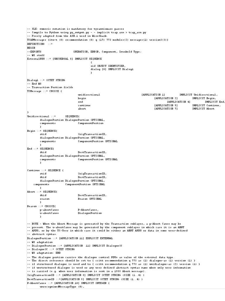 TCAP | PDF | Parameter (Computer Programming) | Data Type