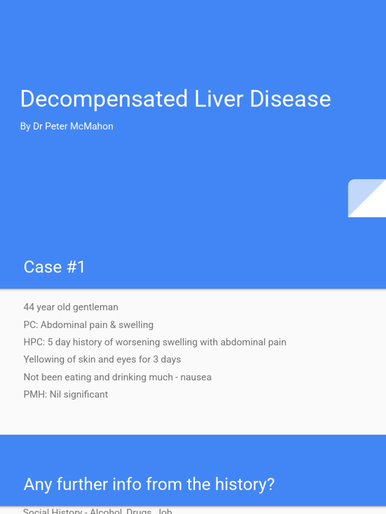 Decompensated Liver Disease | PDF | Cirrhosis | Medical Specialties