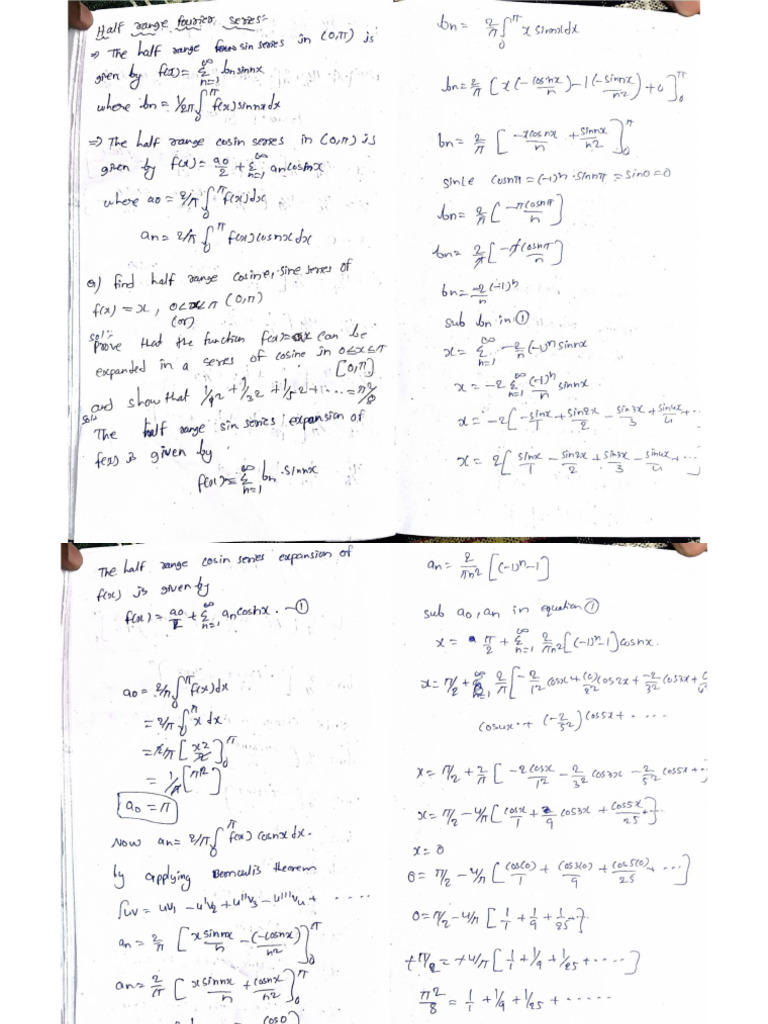 Half Range Fourier Series | PDF