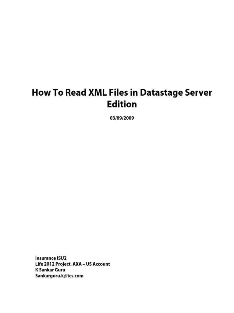 How To Read XML Files in Datastage Server Edition | PDF | X Path | Xml