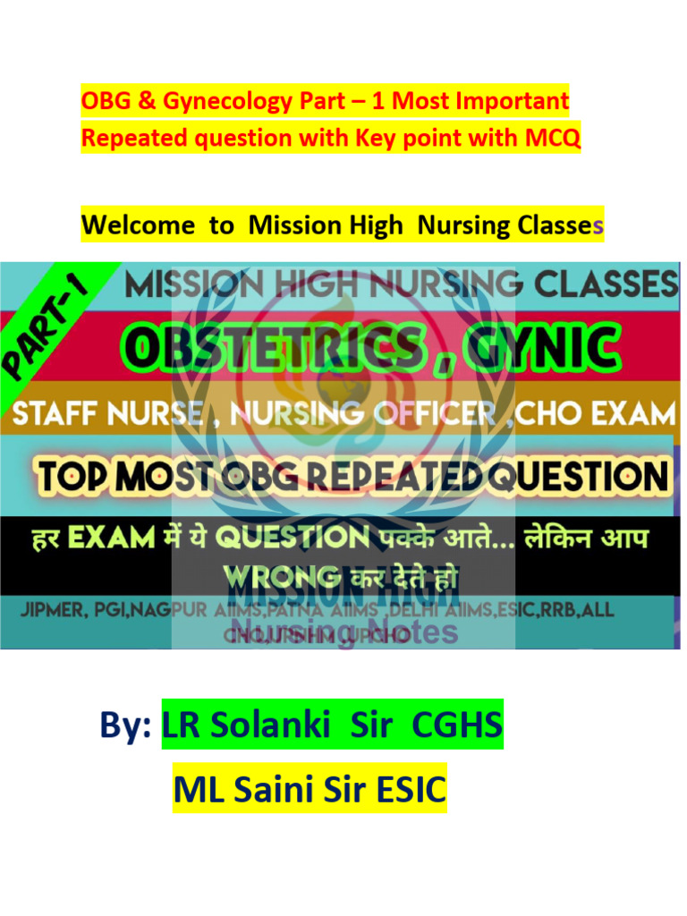 Obg - 1 | PDF | Childbirth | Motherhood