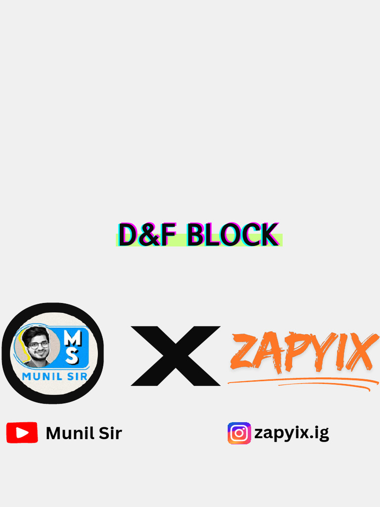 D&F Block | PDF | Transition Metals | Electron Configuration