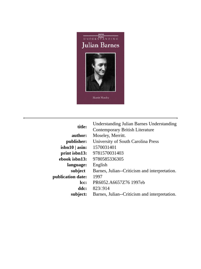 Understanding Julian Barnes | PDF