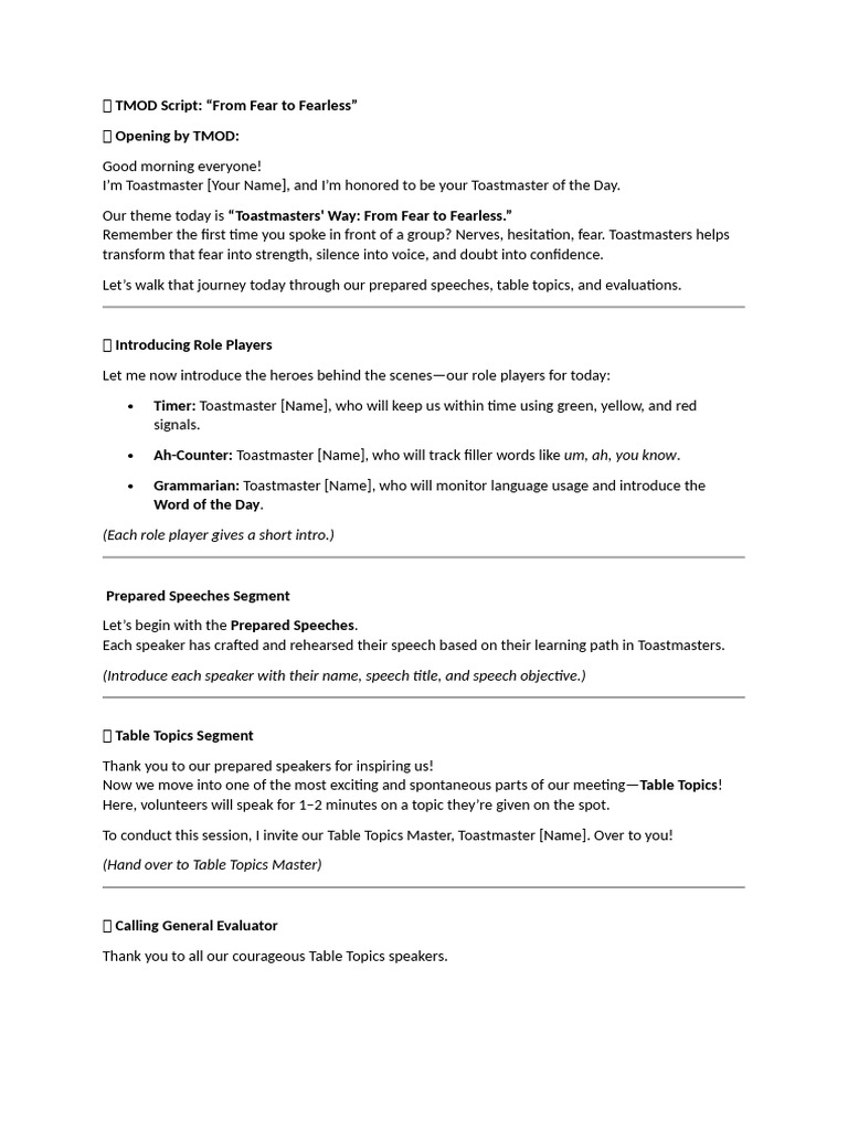 TMOD Script | PDF