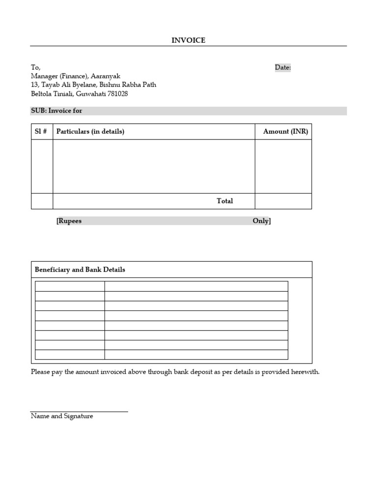 Invoice Template Blank 250319 000057 | PDF