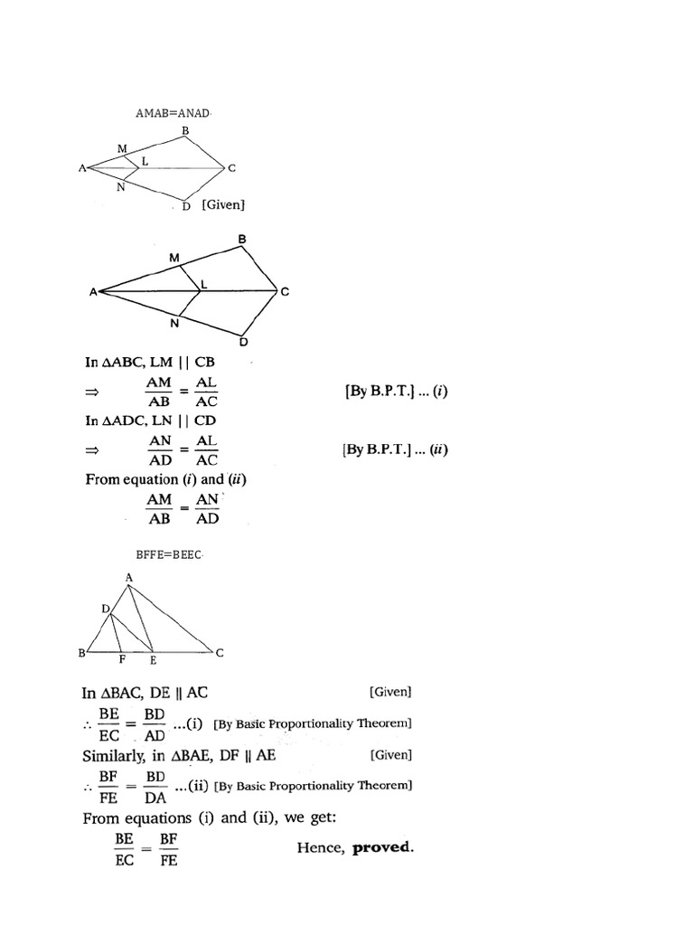 Triangle Exercise 6.2 Class 10th | PDF