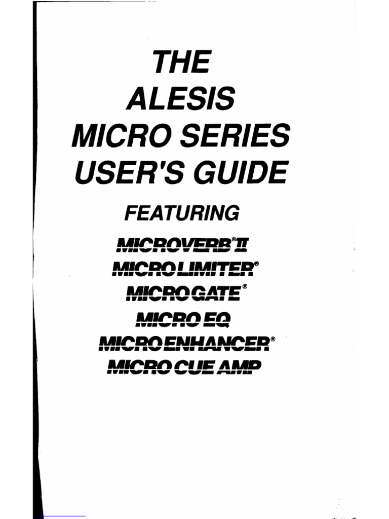 Alexis Micro Series | PDF | Acoustics | Signal Processing