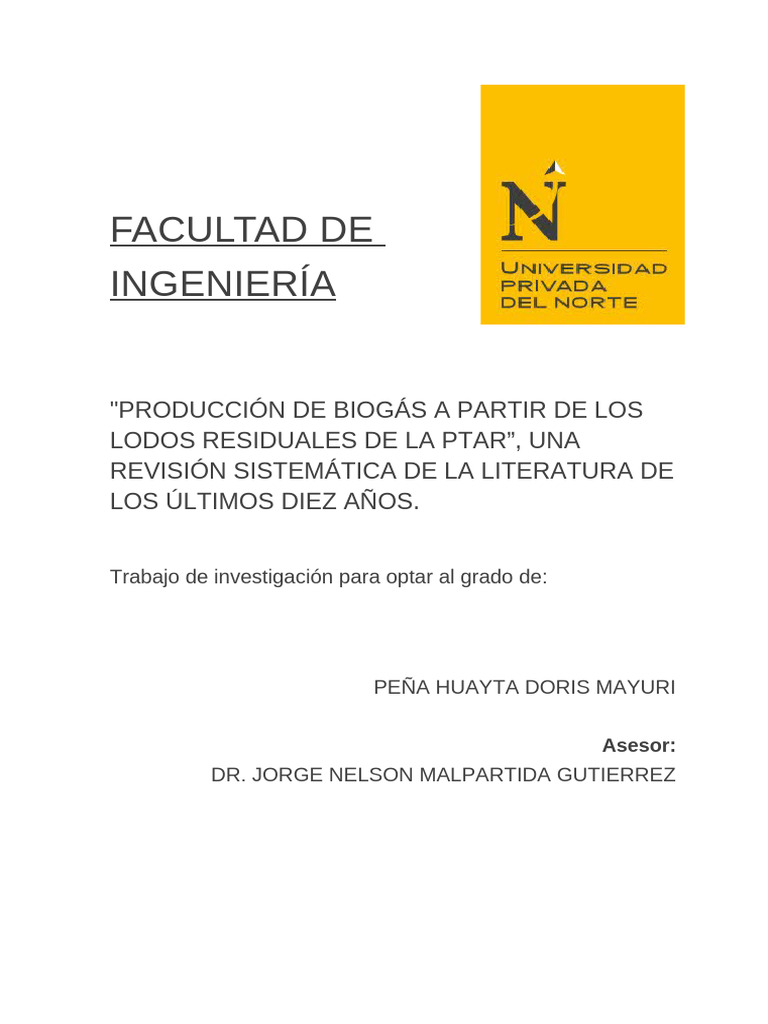 EF_Proyecto de tesis_Peña Huayta Doris Mayuri | PDF | Agua ...