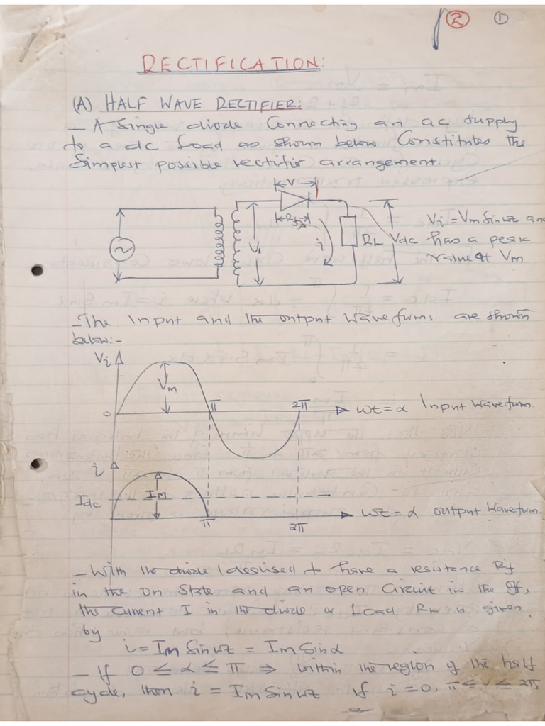 Power Electronics Rectification Notes | PDF