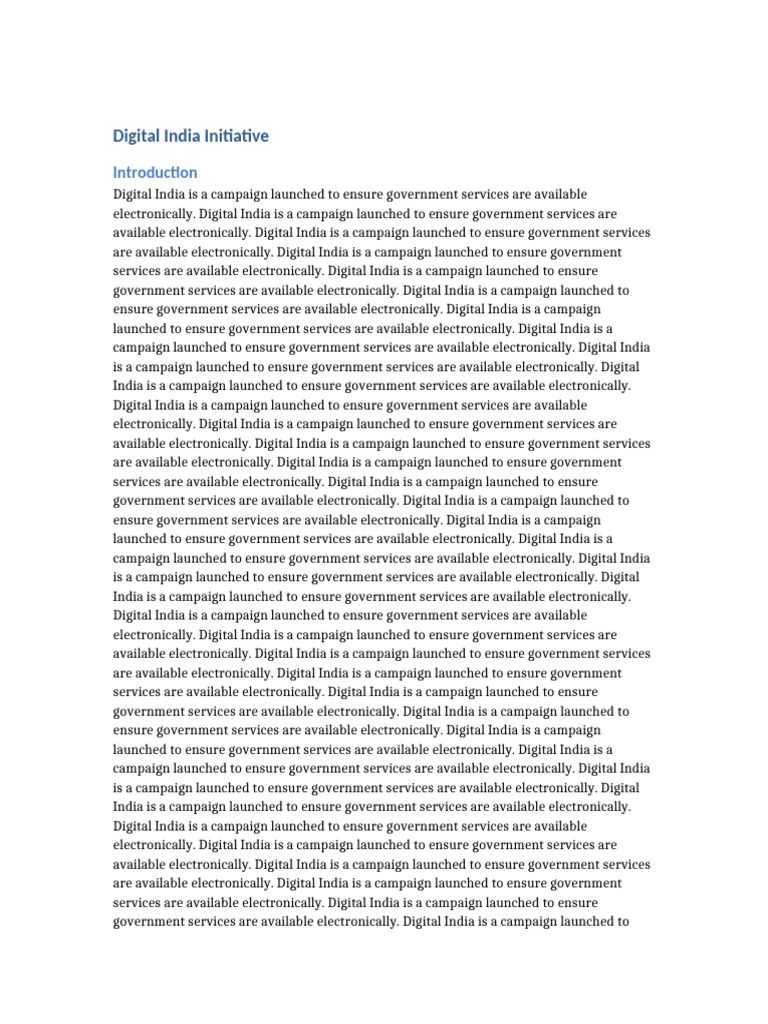Digital India Initiative LONG | PDF