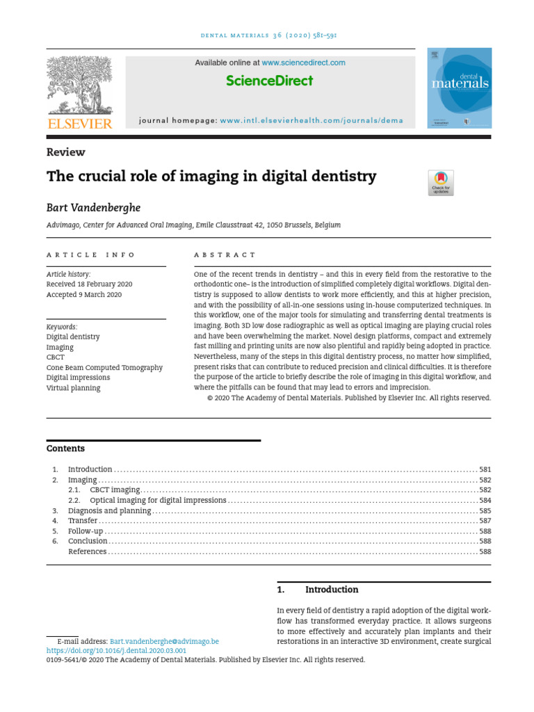 The Crucial Role of Imaging in Digital Dentistry | PDF | Dental Implant ...