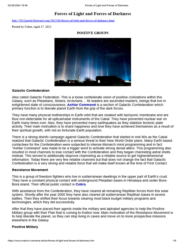 Forces of Light and Forces of Darkness | PDF | Earth