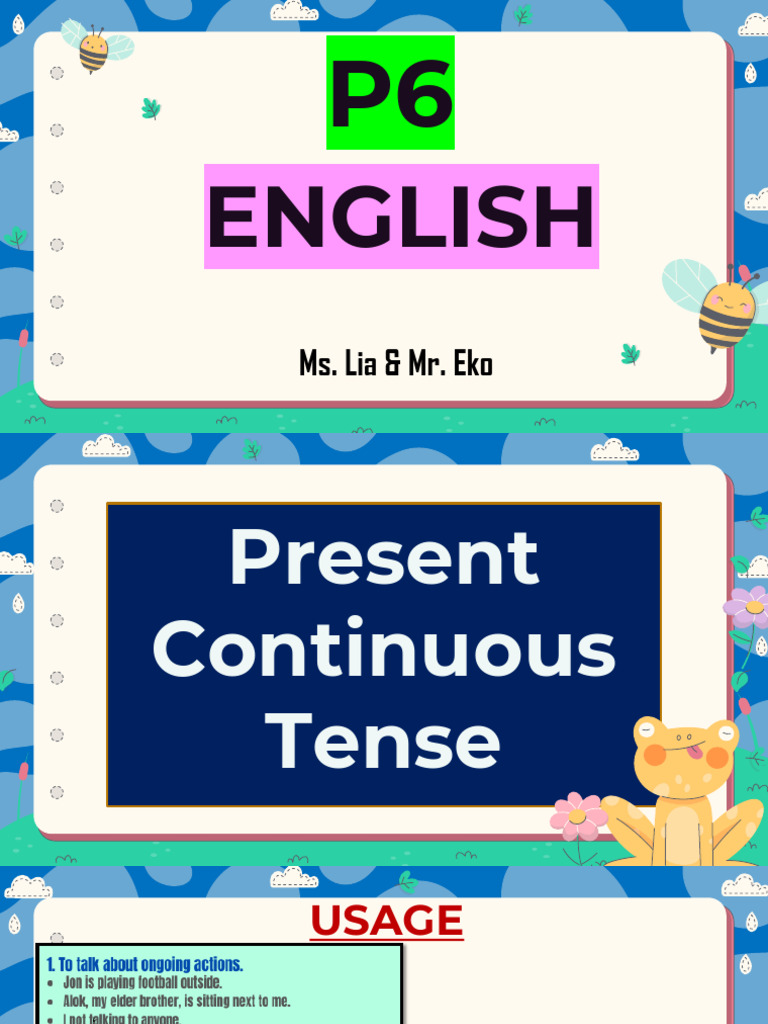 English-p6-Present Continuous Tense Review | PDF