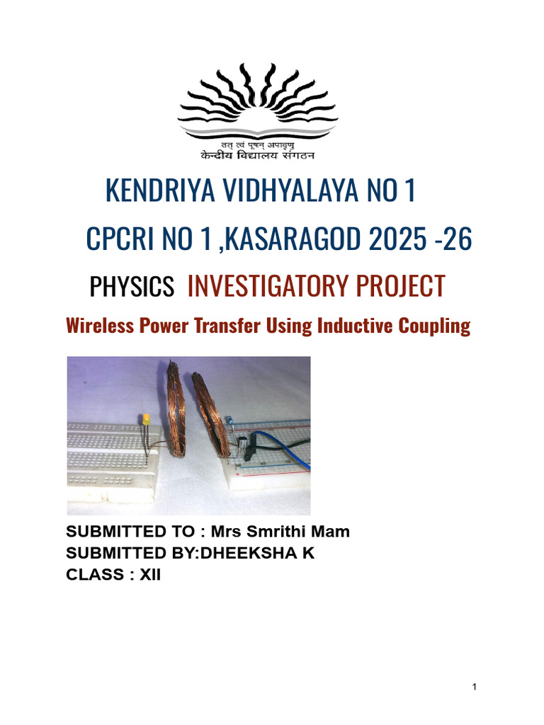 Physics Investigatory Project Class 12 | PDF | Electromagnetic ...