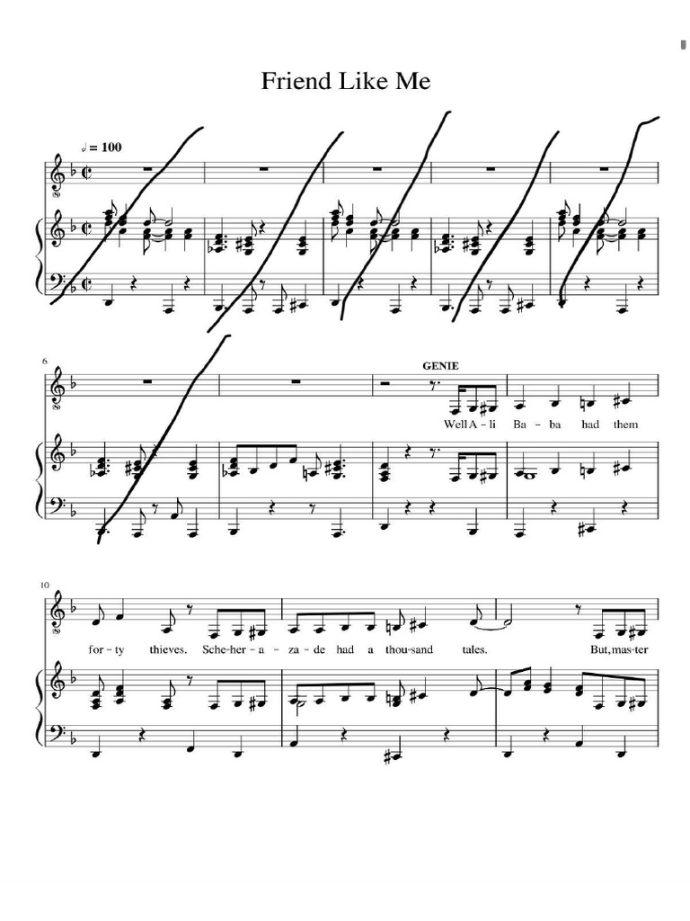 Friend Like Me Sheet Music 32bar Cut | PDF