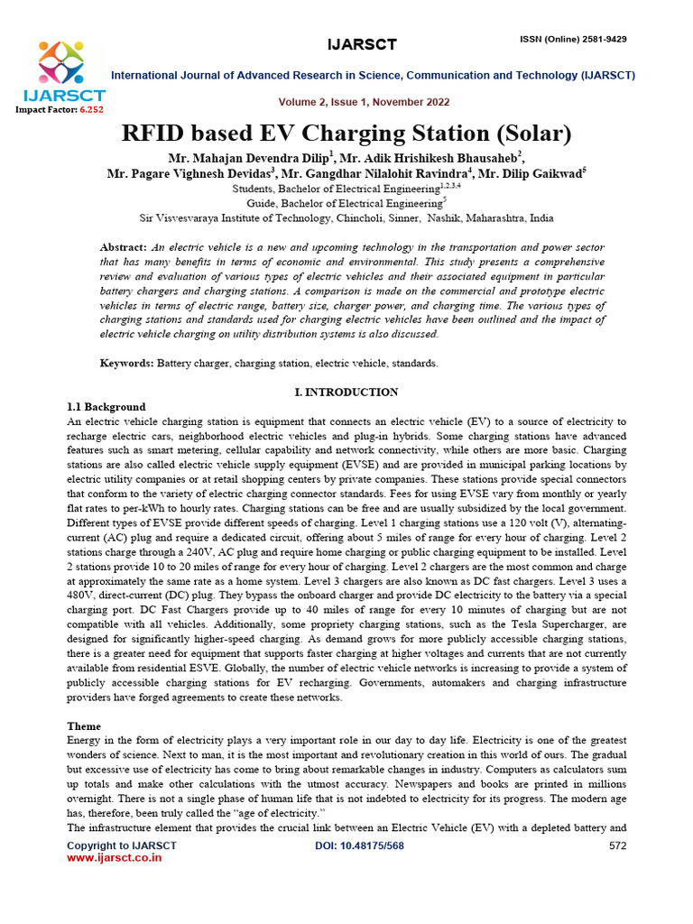 RFID Based EV Charging Station (Solar) | PDF | Solder | Rectifier